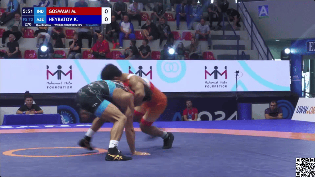 Manish GOSWAMI (IND) vs. Kanan HEYBATOV (AZE) 2024 Seniors World Championships - Non-Olympic ...